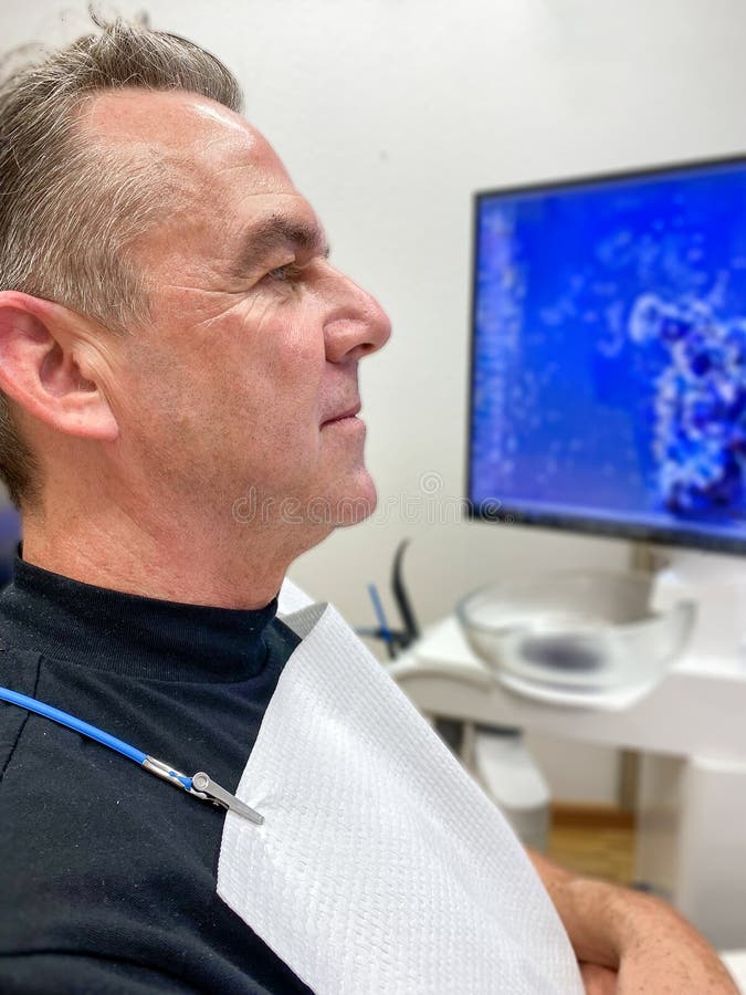 Side View of a Middle Age Attractive Man at the Dentist Stock Image ...