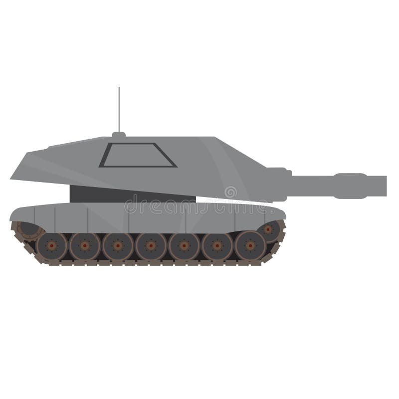 Military Tank Drawing Side View