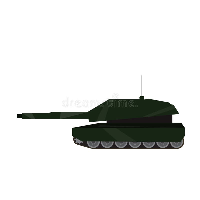 Side View of a Military War Tank Stock Vector - Illustration of steel ...