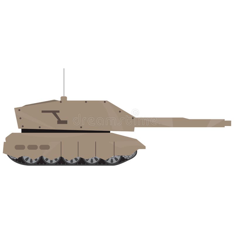 Side View of a Military War Tank Stock Vector - Illustration of ...
