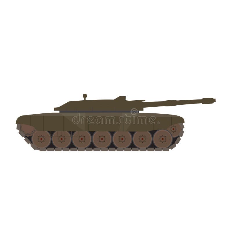 Side View of a Military War Tank Stock Vector - Illustration of armored ...