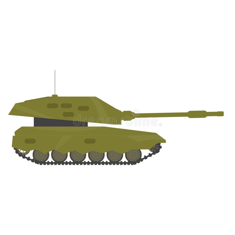 Side View of a Military War Tank Stock Vector - Illustration of heavy ...