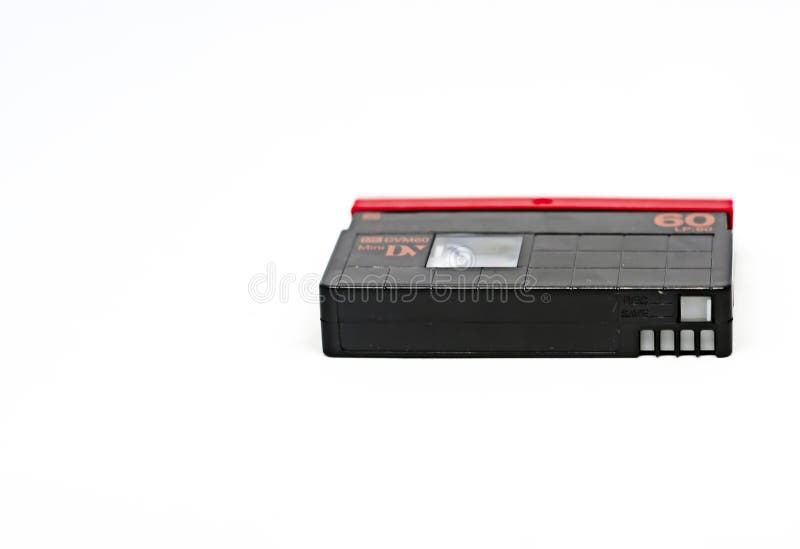 Side View of a Mini DV Format Video Cassette Isolated on a White ...