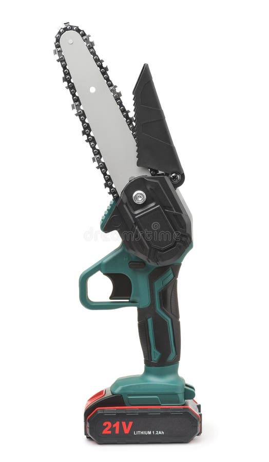 Side View of Mini Portable Electric Chain Saw Stock Image - Image of ...