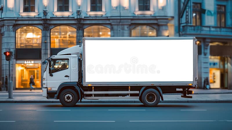 Side View Mockup of a Small Truck Stock Image - Image of logistics ...