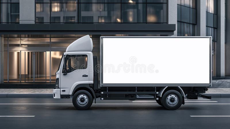 Side View Mockup of a Small Truck Stock Image - Image of delivery, view ...