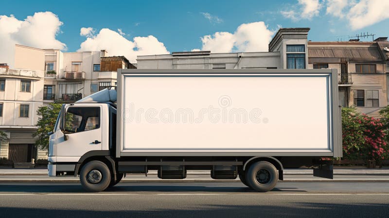 Side View Mockup of a Small Truck Stock Photo - Image of delivering ...