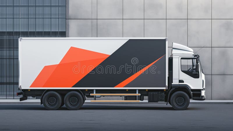 Side View Mockup of a Small Truck Stock Image - Image of delivery ...