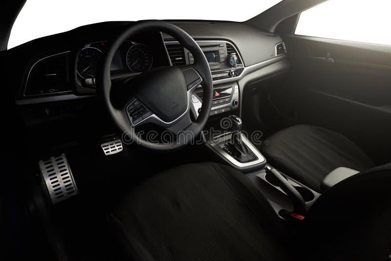 Side View of Modern Car Dashboard Stock Image - Image of computer, gear ...