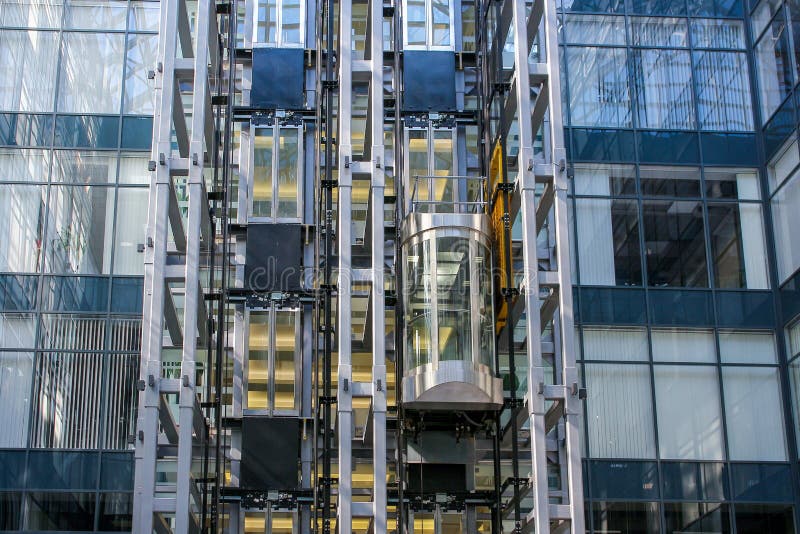 Modern glass elevator stock photo. Image of metal, engineering - 213911640