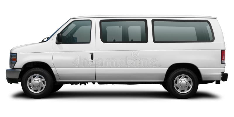 White Passenger Van Side View