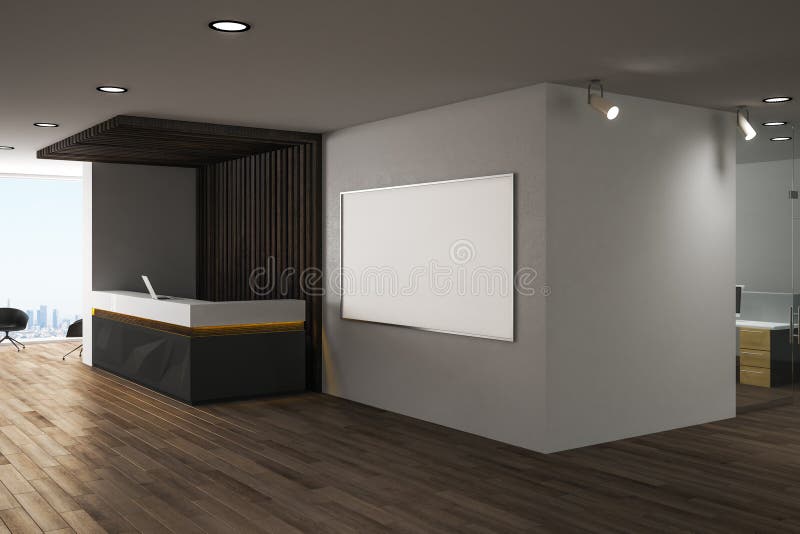 Modern reception desk stock illustration. Illustration of corner ...