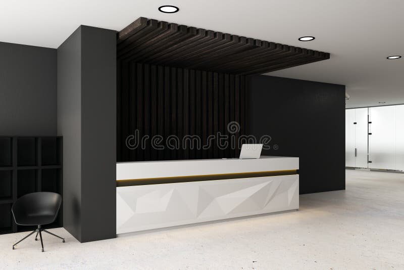 Side View of Modern Reception Stock Illustration - Illustration of ...