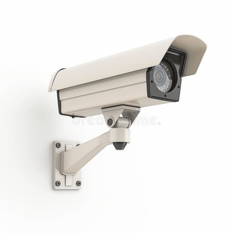 Modern Security Camera on Wall Stock Photo - Image of prevention ...