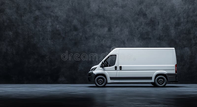 The Side View of a Modern, White Cargo Van Highlights Its Pristine ...