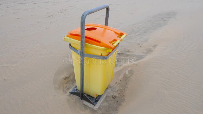 Side View of Modern Yellow Garbage Bin Waste Stock Video - Video of ...