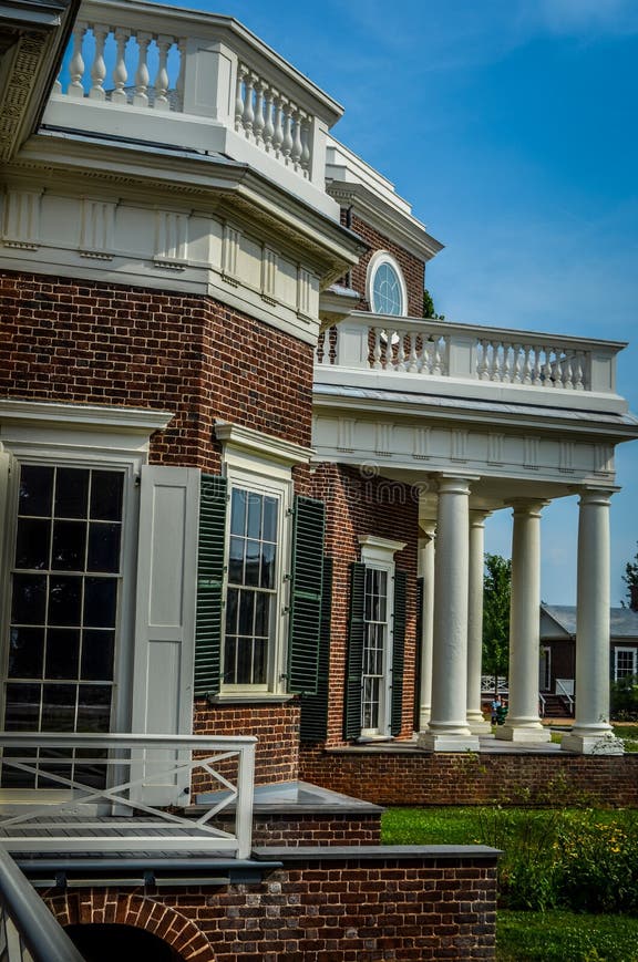 Side View of the Monticello Home Stock Image - Image of states ...