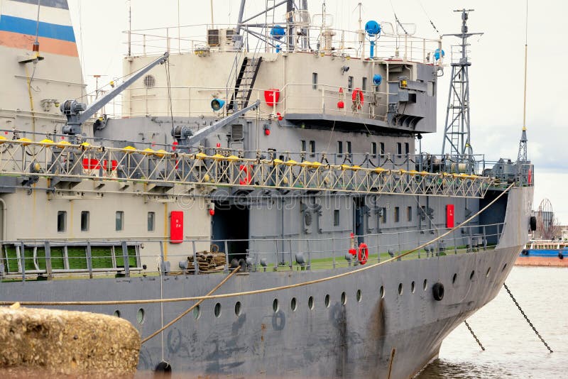 Side View of Moored Big Ship in Russia Stock Image - Image of fiord ...