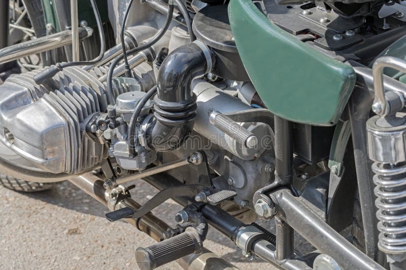 Side View of a Motorcycle Engine Stock Image - Image of mechanism ...