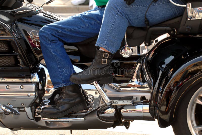 Side View of a Motorcycle with Two Riders Stock Image - Image of biker ...