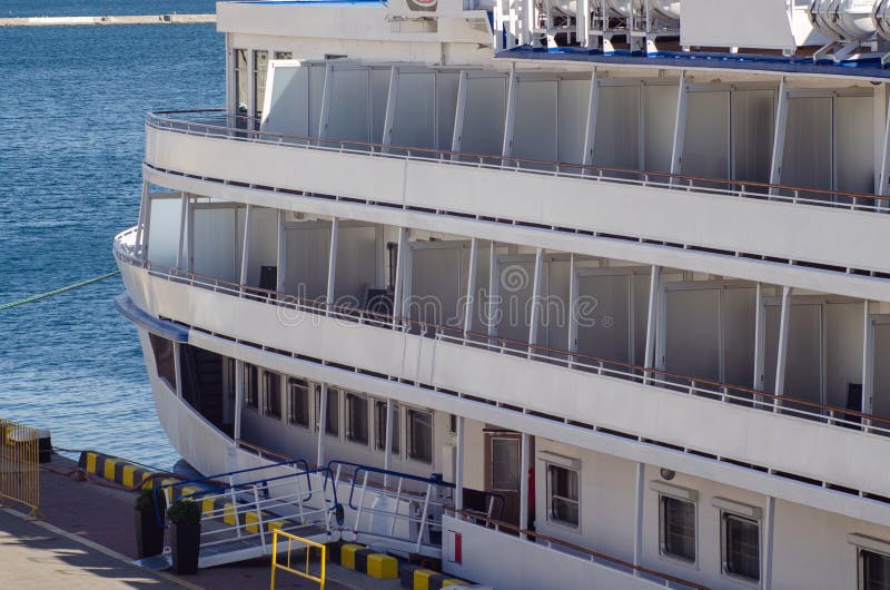 Deck of a Cruise Ship on a Summer Day. Sea Travel Concept Stock Image ...