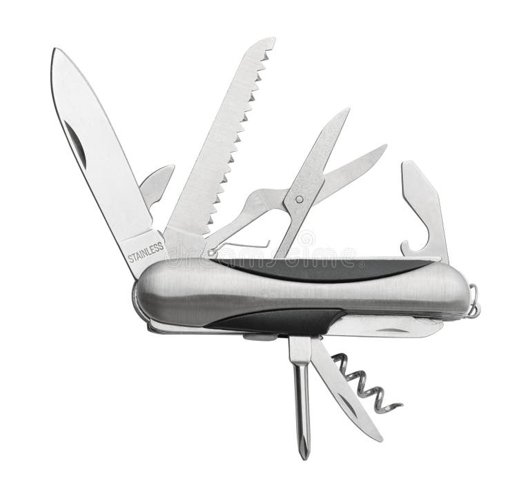 Side View of Multi Function Pocket Knife Stock Photo - Image of ...