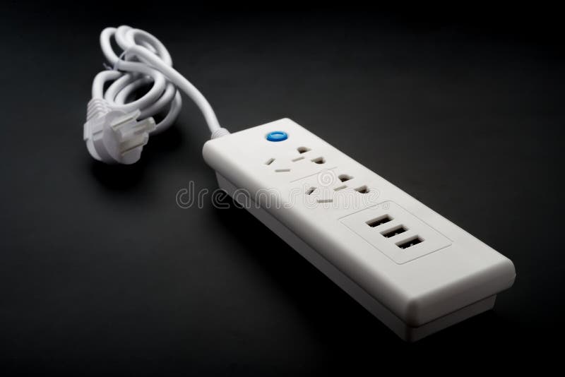 Side View Multi Sockets Power Extension with Switch and USB Chargers ...