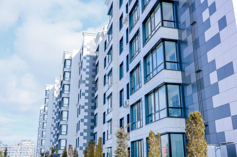 Multi-storey Residential Buildings of Modern Architecture with Large ...