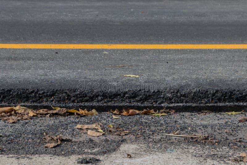 Side View of New Layer of Pavement Stock Image - Image of surface ...