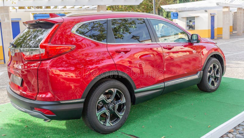 Side View of a New Red Car for Sale Displayed for Sale Editorial ...