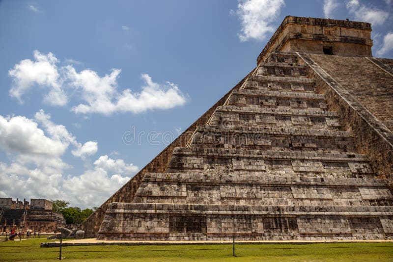 Side View of the Nine Steps of the Mayan Pyramid Stock Photo - Image of ...