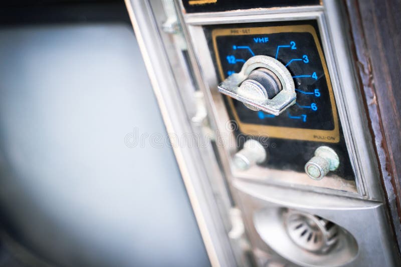 Side View of the on-off Button of a Retro Vintage TV Stock Photo ...