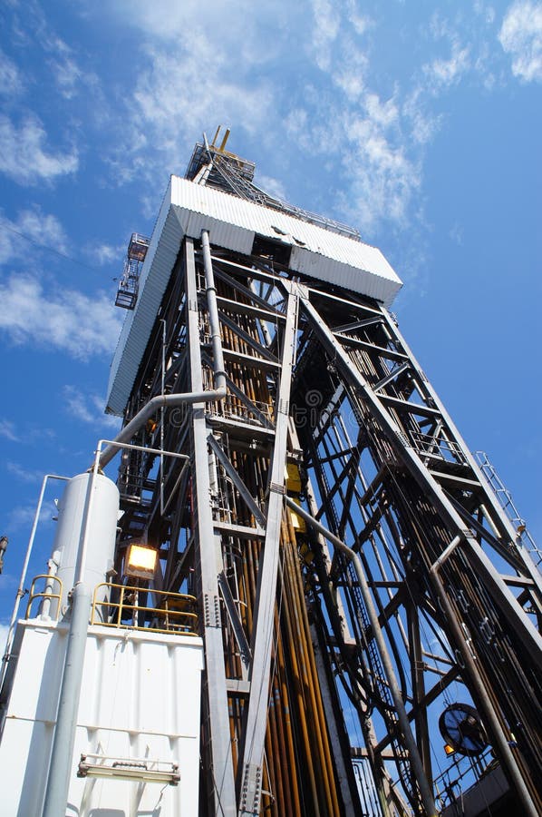 Derrick of Offshore Jack Up Drilling Rig Stock Image - Image of ...