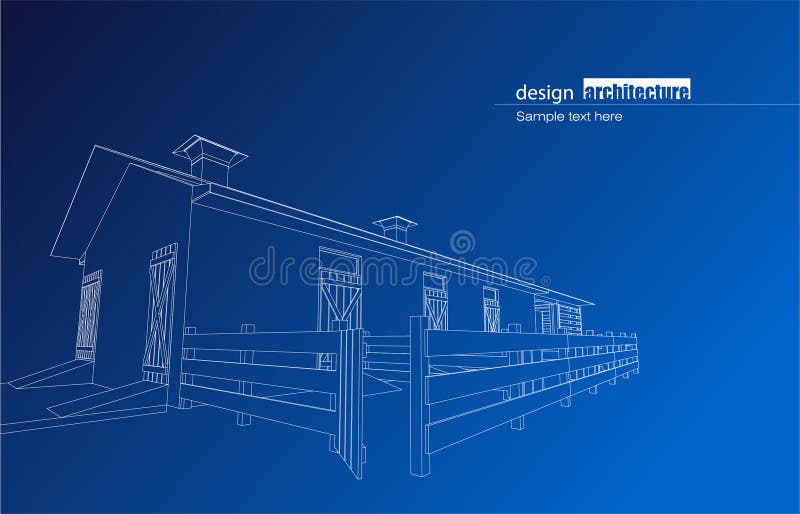 Side View of Old Barn Village House Stock Illustration - Illustration ...