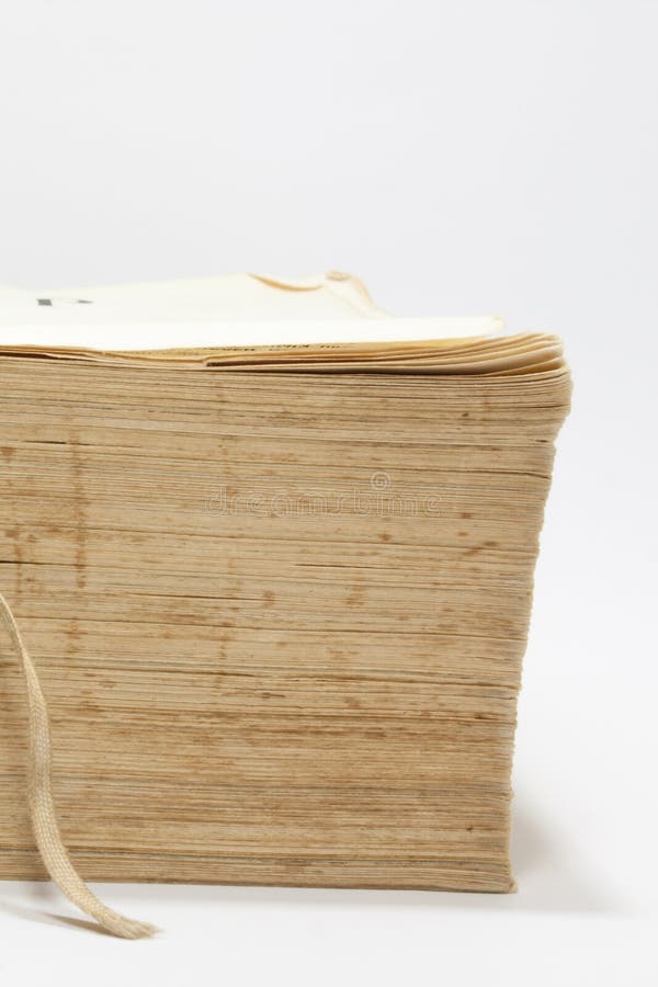 Side View of Old Book with Yellow Pages Stock Image - Image of dirty ...
