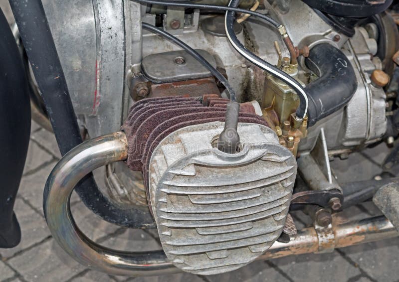 Side View of Old Motorcycle Engine Stock Image - Image of biker, crotch ...