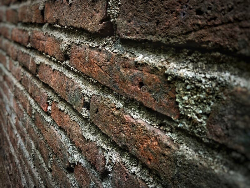 Side View of Old Red Brick Wall Background Texture Stock Photo - Image ...