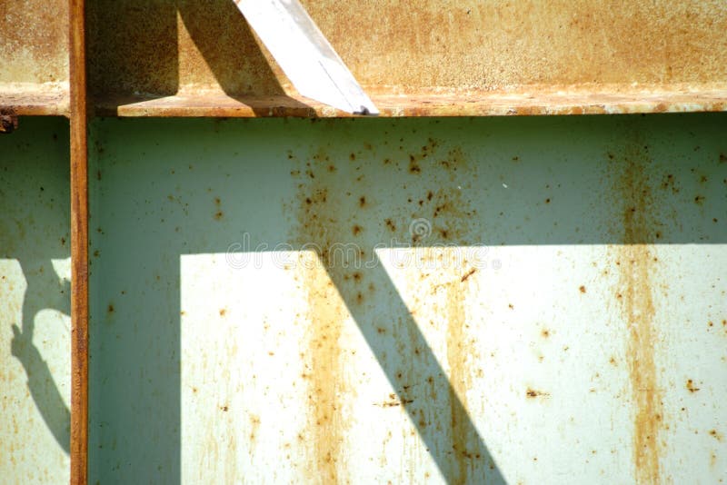Shadows on Rusted Container Stock Photo - Image of wall, cutout: 126523696
