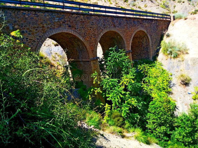 Side View of the Old Stone Bridge Stock Photo - Image of travel, tree ...