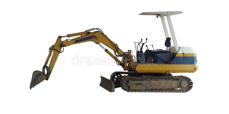 Backhoe Excavator Bucket Side View Isolated White Stock Photos - Free ...