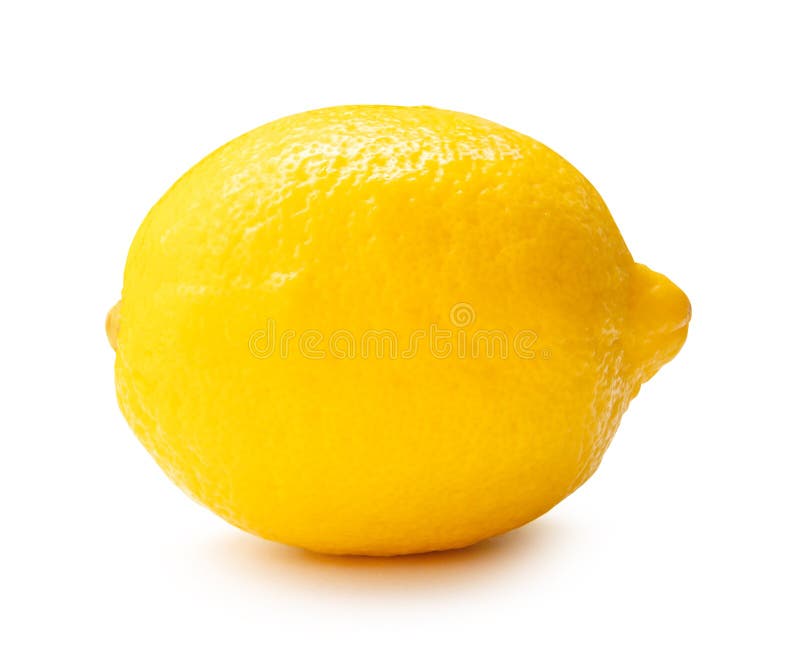 Side View One Yellow Lemon Fruit Isolated White Background Clipping ...