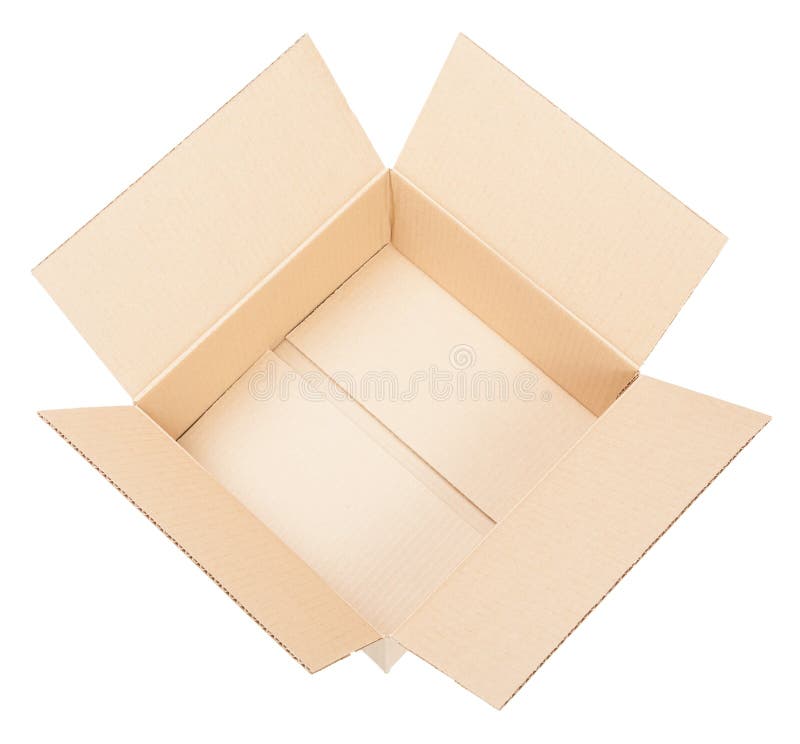 Open Empty Carton Box Isolated Stock Photo - Image of side, parcel ...