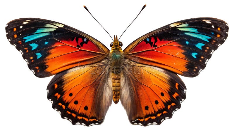 Side View of Orange Butterfly. Clipping Path. Stock Illustration ...