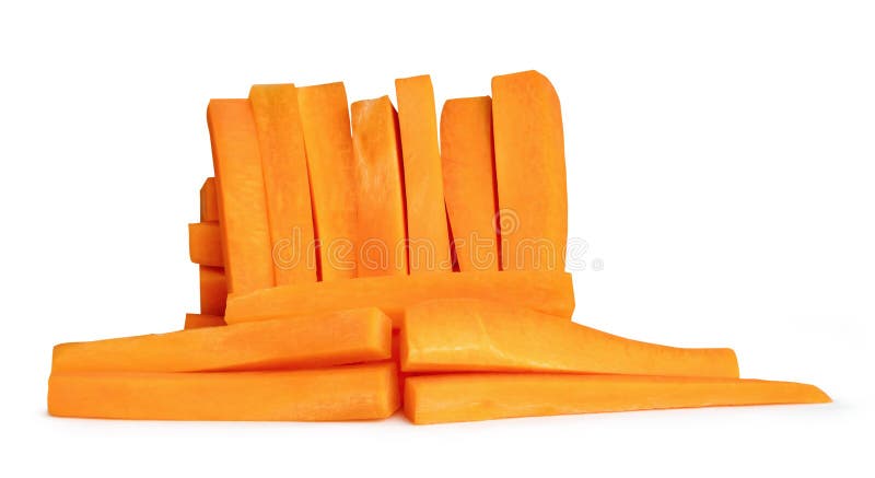 Side View of Orange Carrot Slice or Piece in Stick Shape in Stack ...