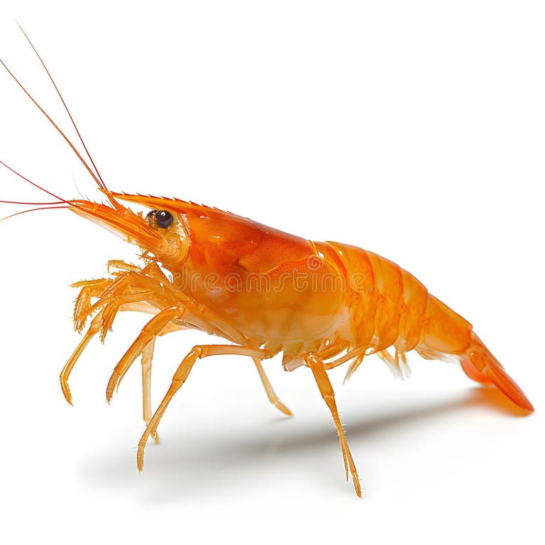 Side View of Orange Shrimp Generated Using AI. Stock Illustration ...