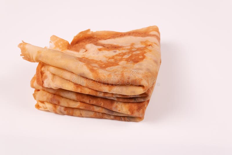 Side View of Pancake Triangles Stacked in a Stack Stock Photo - Image ...