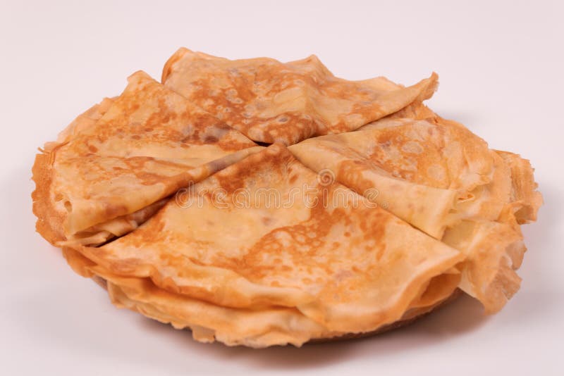 Side View of Pancakes Stacked in Triangles and Forming a Circle Stock ...