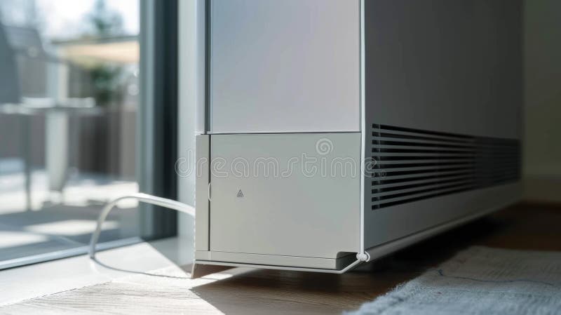 A Side View of a Panel Heater Showcasing Its Wall Mounting Brackets and ...