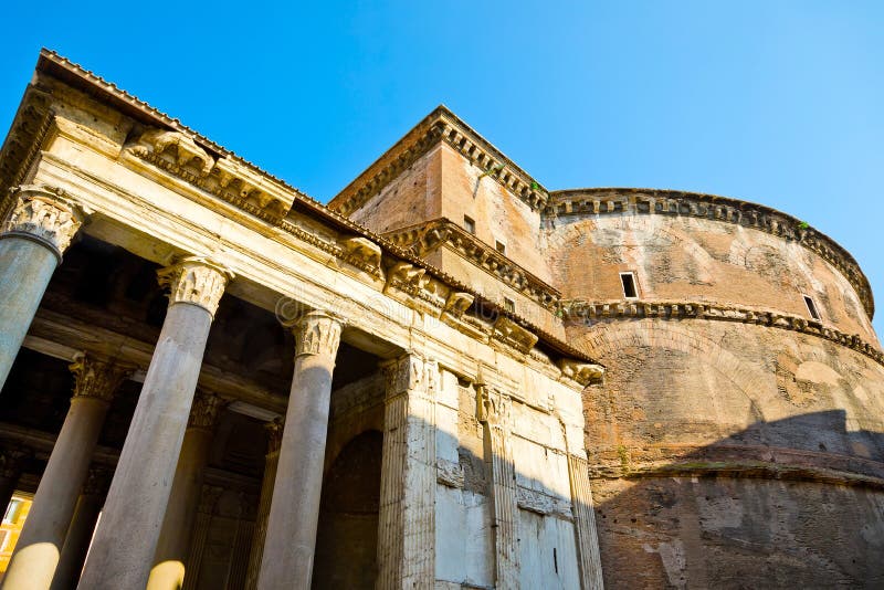 Side View on Pantheon Brick Construction Stock Image - Image of outdoor ...