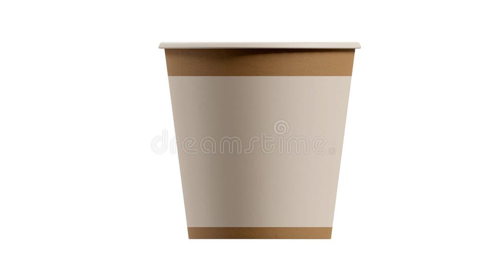Side View of Paper Coffee Cups Mockup, Clipping Path, 3d Render Stock ...